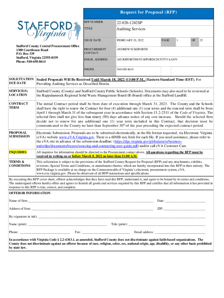 Fillable Online cms9files.revize.comstaffordFinanceREQUEST FOR COMPETITIVE NEGOTIABLE PROPOSALS ...