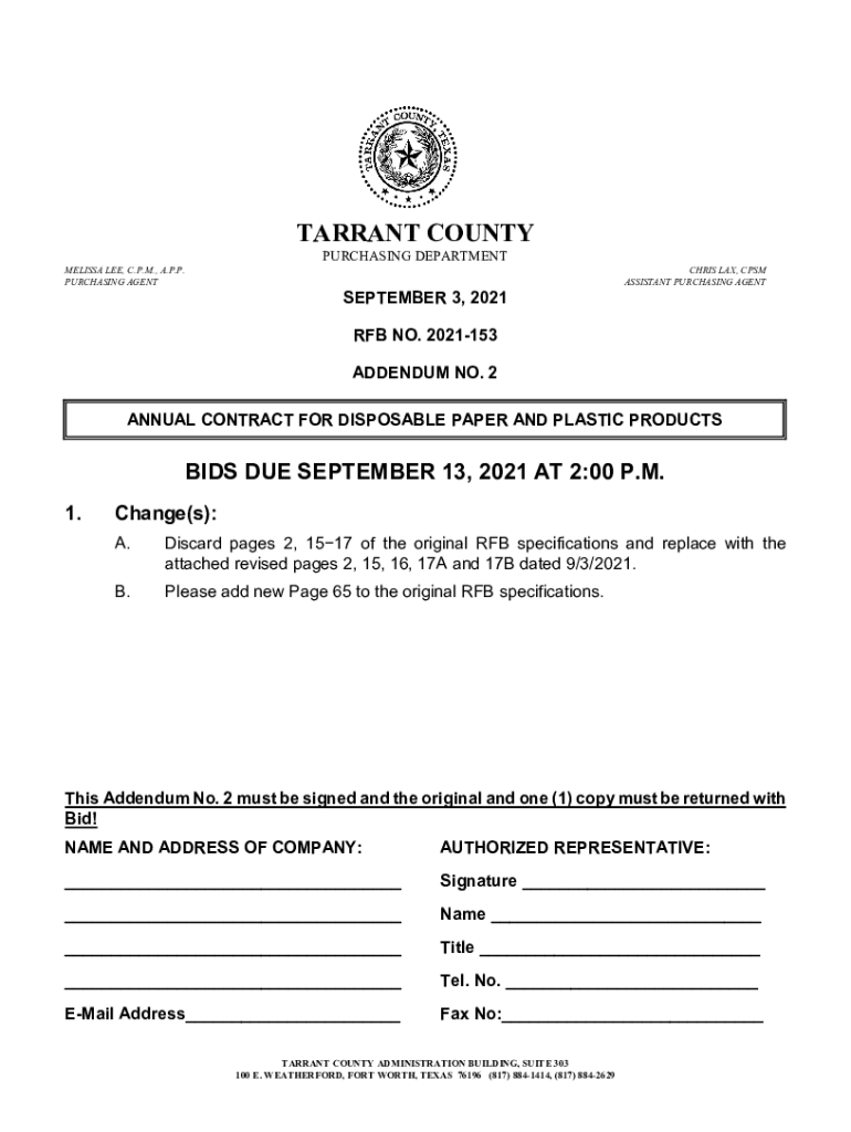 Fillable Online ANNUAL CONTRACT FOR DISPOSABLE PAPER AND PLASTIC ...