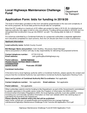 Fillable Online Fund Local Highways Maintenance Challenge Application ...