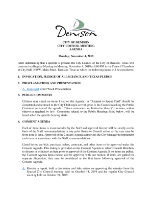 Fillable Online Denison City CouncilCity of Denison Fax Email Print ...