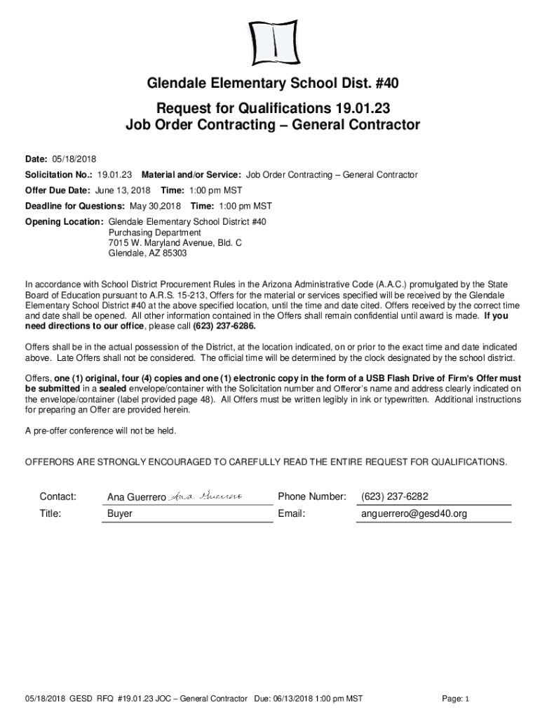 Fillable Online portals gesd40 Glendale Elementary School Dist. #40 ...