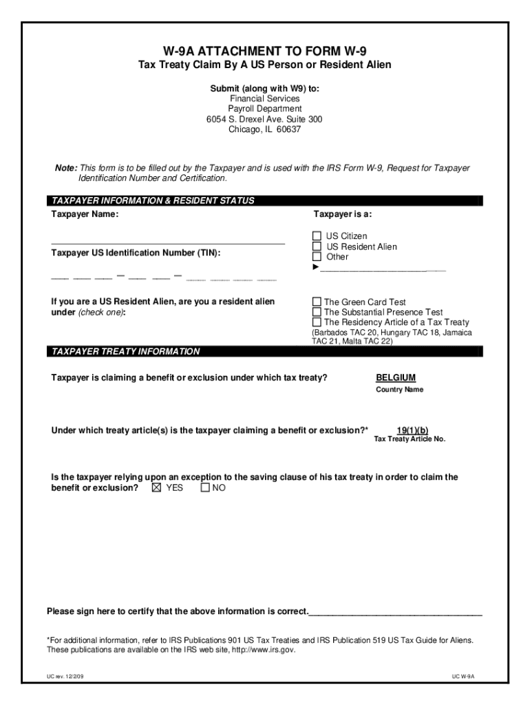 Fillable Online adminet uchicago adminet.uchicago.eduadminformspdfsW-9A ...