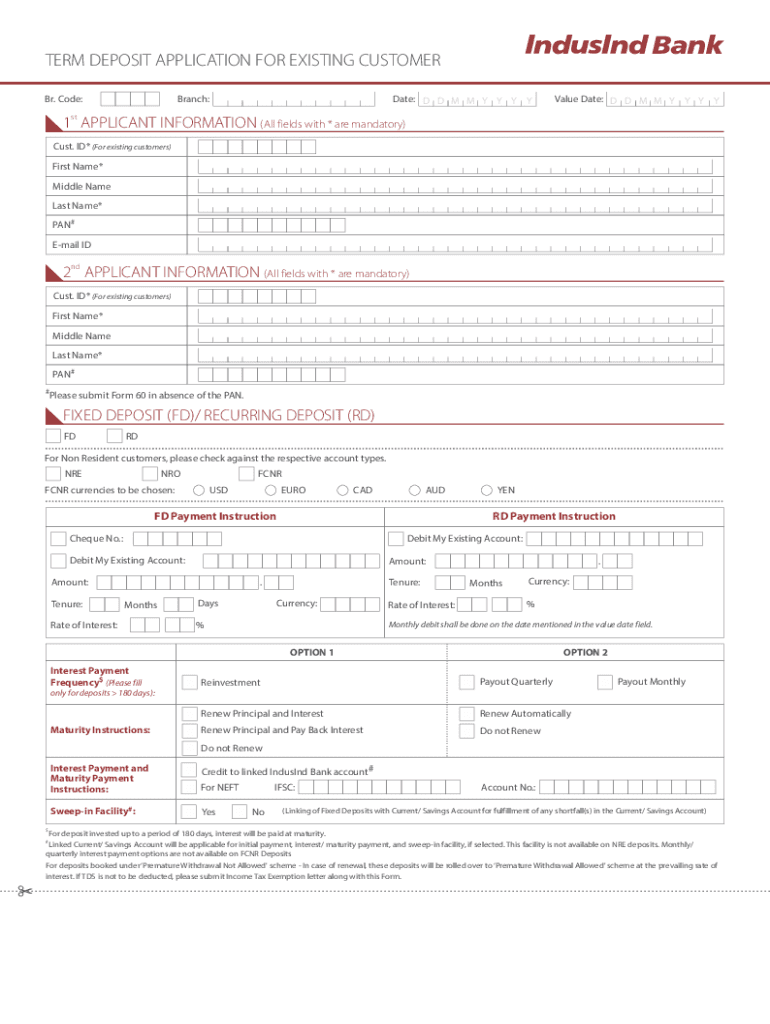 Fillable Online fixed-deposit-account-opening-form-for-existing-customers.pdf Fax Email Print ...