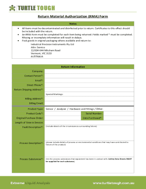 Fillable Online Return Material Authorization (RMA) Form - IPI-Online ...