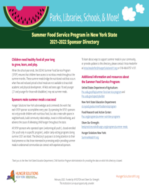 Fillable Online Summer Food Service Program (SFSP) Fact SheetsFood and ...