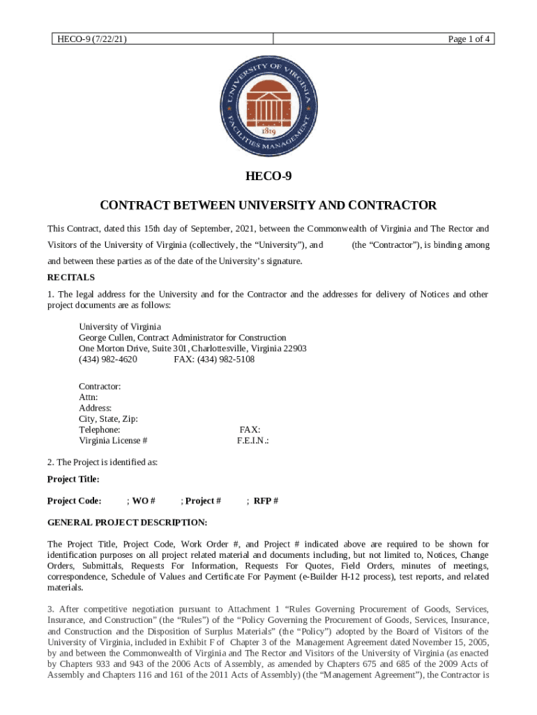 SAMPLE AGREEMENT BETWEEN UNIVERSITY AND CONTRACTOR ... Doc Template ...