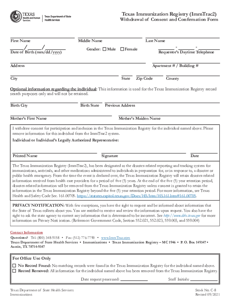 Fillable Online dshs texas dshs.texas.govimmunizedocsTexas Immunization ...
