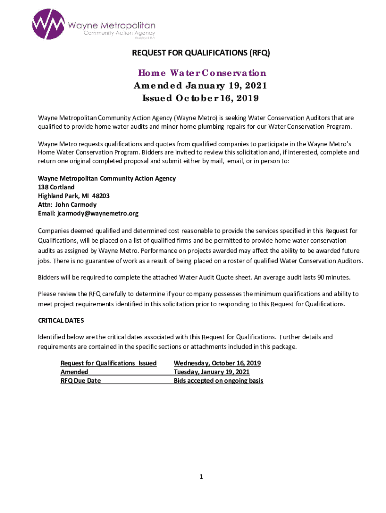 Fillable Online REQUEST FOR QUALIFICATIONS (RFQ) FOR PROFESSIONAL ...
