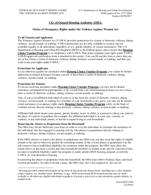 Fillable Online www.phfa.orgformshousingmanagementNotice of Occupancy ...