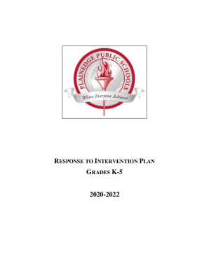 Fillable Online Response to Intervention Plan Template for DISTRICT ...