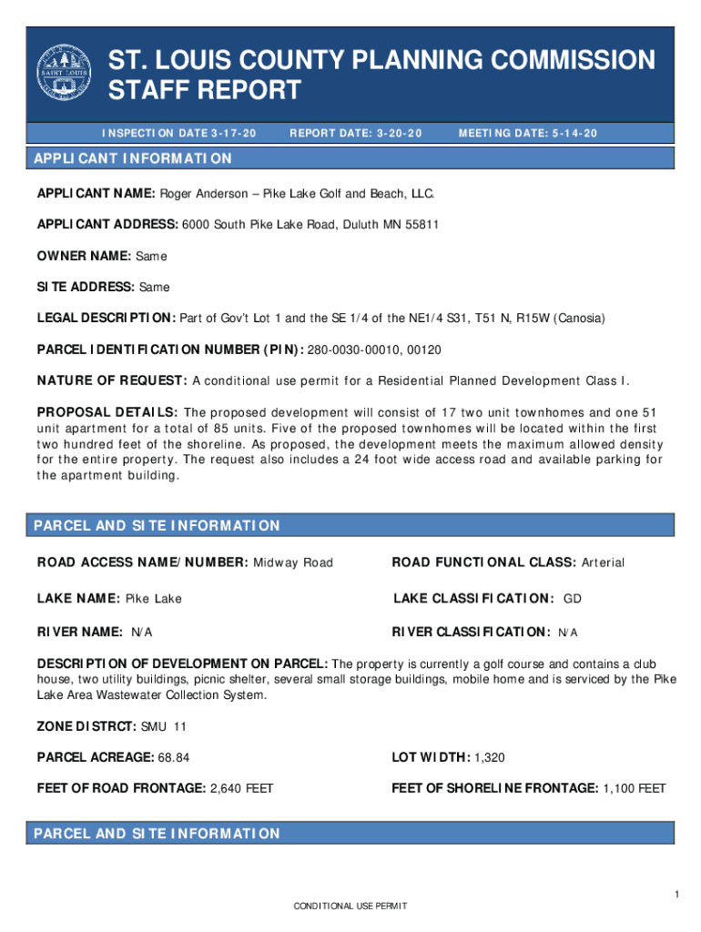 Fillable Online ST. LOUIS COUNTY PLANNING COMMISSION STAFF REPORT Fax Email Print - pdfFiller