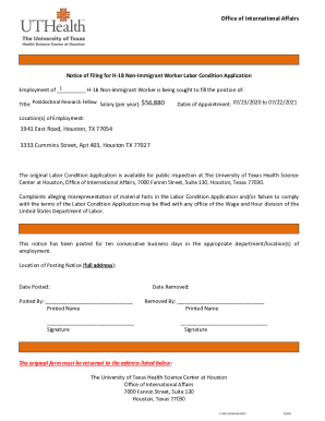 Fillable Online Notice of Filing of Form ETA 9035E Labor Condition ...