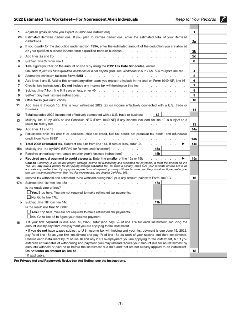 2022 estimated tax worksheet: Fill out & sign online | DocHub