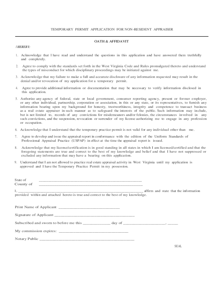 Fillable Online appraiserboard wv fill.ioTEMPORARY-SIGN-PERMIT ...