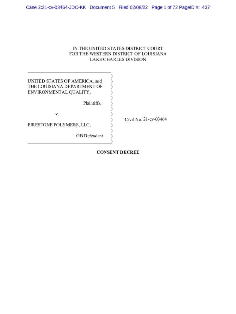 Fillable Online Firestone Polymers, LLC Consent Decree and Appendices ...