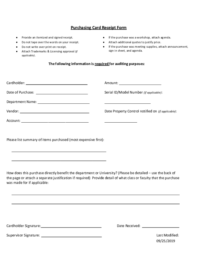 Fillable Online Printable 7 Sample Purchase Receipt Forms Forms and ...