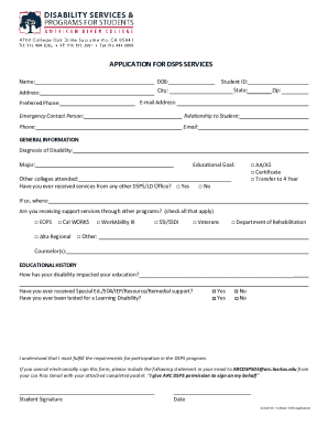 Fillable Online arc losrios fill.ioAPPLICATION-FOR-DSPS-SERVICESFill ...