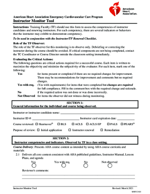 Fillable Online Instructor Monitor Tool Fax Email Print - pdfFiller