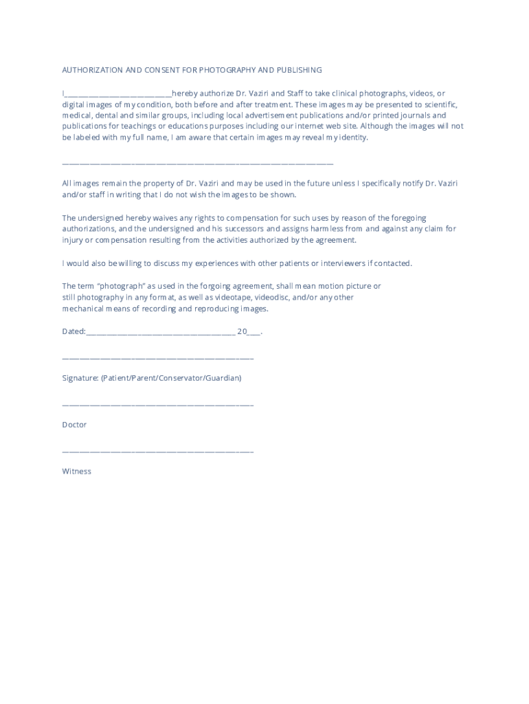 Fillable Online Patient Photo Release Form - smilebuilders4kids.com Fax ...