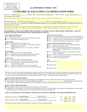 Fillable Online www.energy.govsitesdefaultNETL F 451.1/1-1, Categorical ...