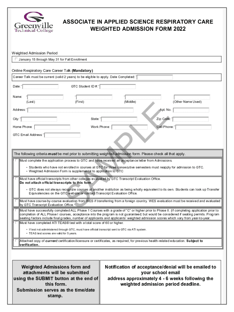 Fillable Online www.gvltec.edunursingNUR-form-sampleNursing Sample ...