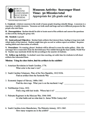 Fillable Online dc statelibrary sc Virtual Scavenger Hunt Ideas ...