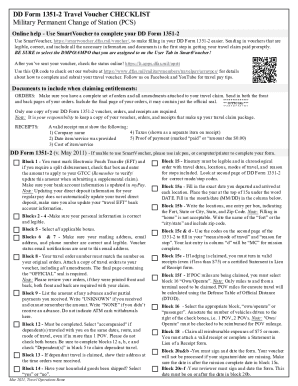 Fillable Online DD Form 1351-2 Travel Voucher CHECKLIST Military Fax ...
