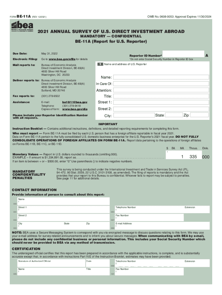 Fillable Online www.bea.gov system files2021 ANNUAL SURVEY OF U.S ...