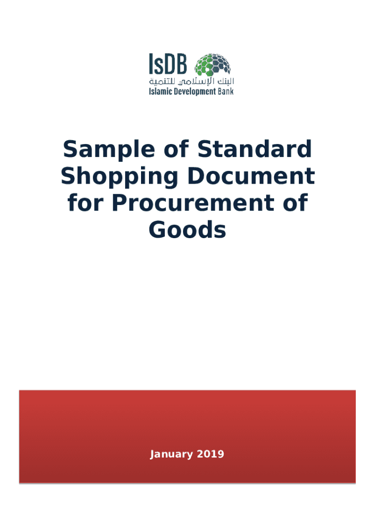Standard Procurement Document Procurement of Goods Doc Template | pdfFiller