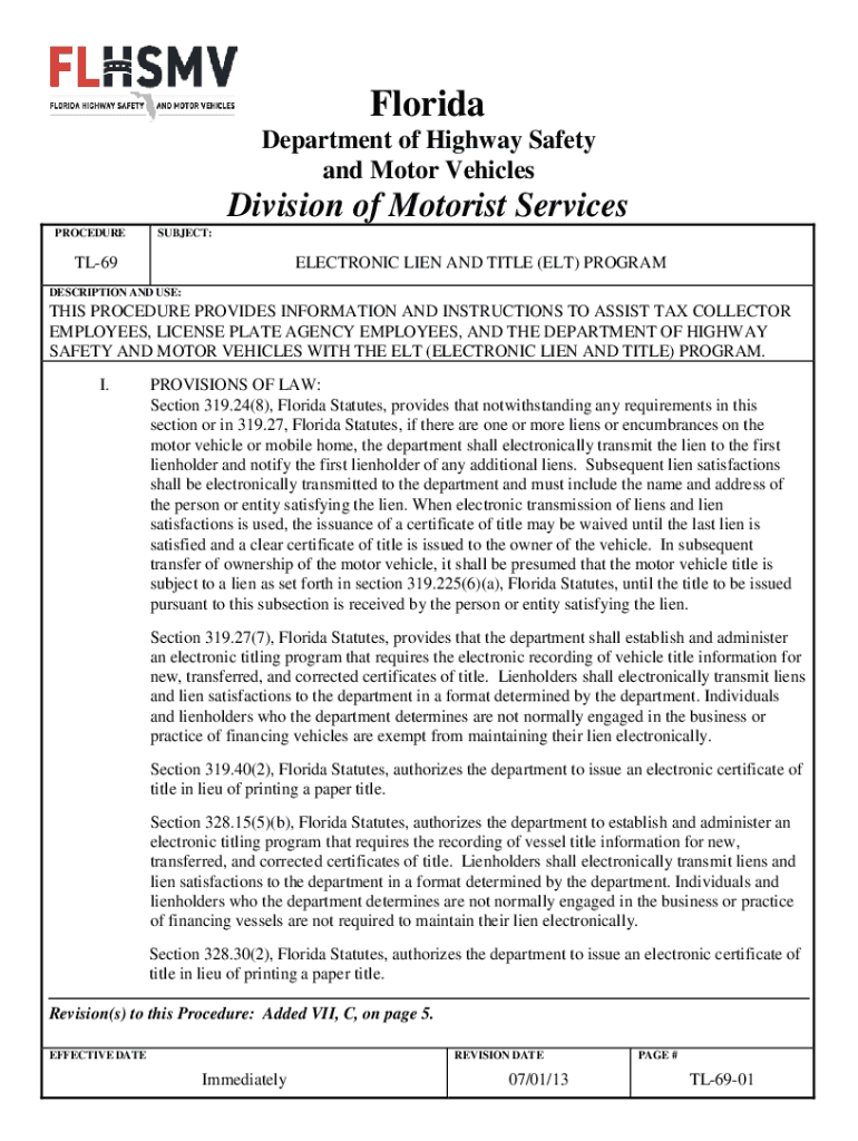 Fillable Online www3.flhsmv.gov dmv ProcFlorida Department of Highway ...