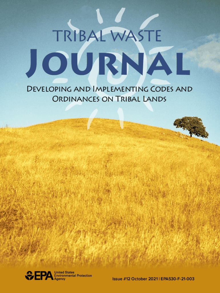 Fillable Online Tribal Waste Journal Issue 12: Developing and ...