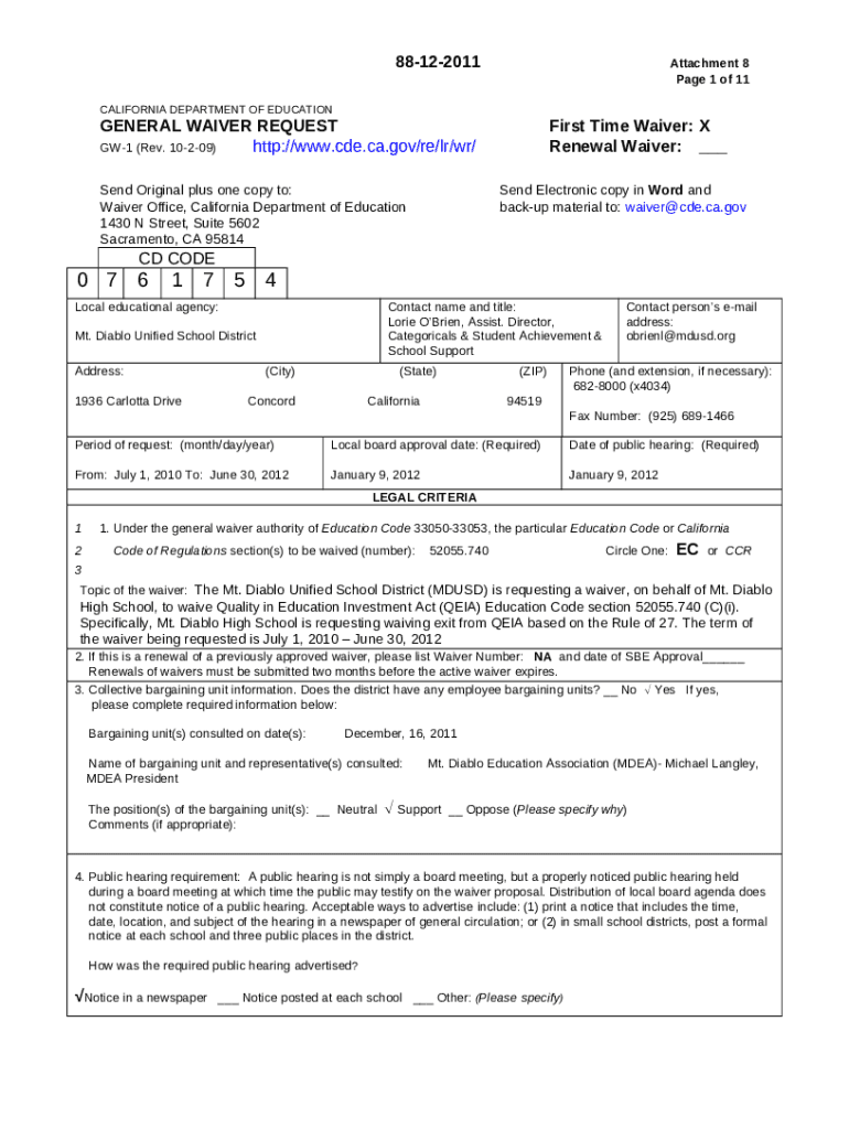 GENERAL WAIVER REQUESTFirst Time Waiver: Doc Template ... Doc Template ...