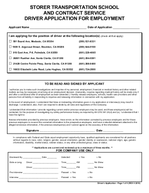 Fillable Online STORER TRANSIT SYSTEMS DRIVER APPLICATION FOR ...