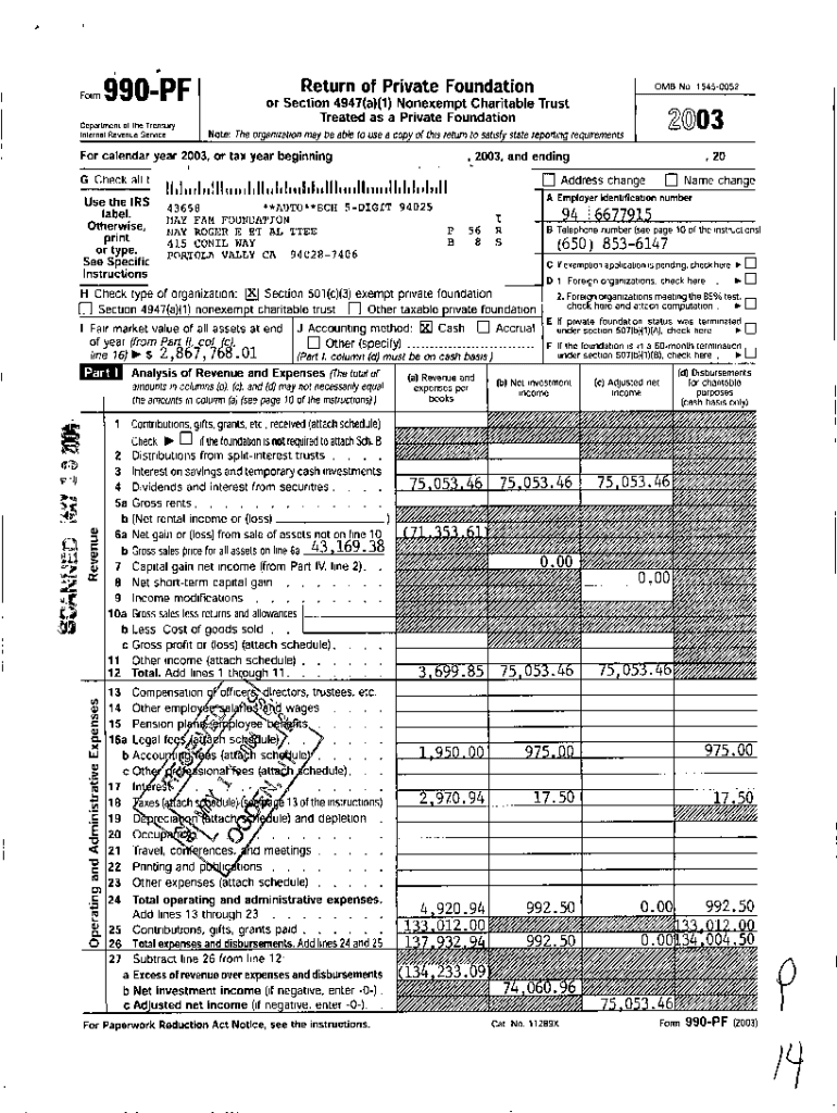 Fillable Online Fillable Online PDF Form 990-PF - Internal Revenue ...