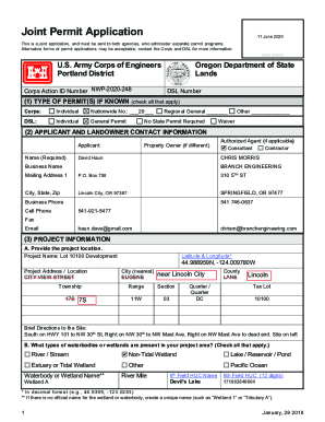 Fillable Online JOINT APPLICATION FOR JOINT COASTAL PERMIT ...