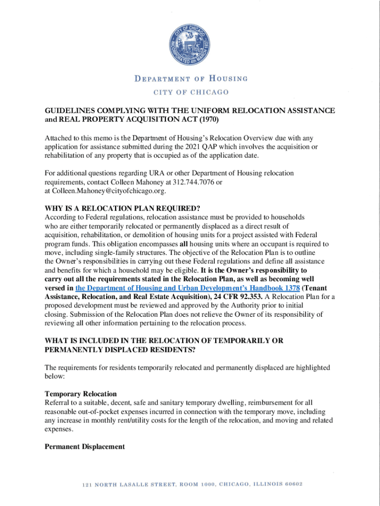 Fillable Online www.chicago.govqap2021QAPURAOverviewGUIDELINES ...