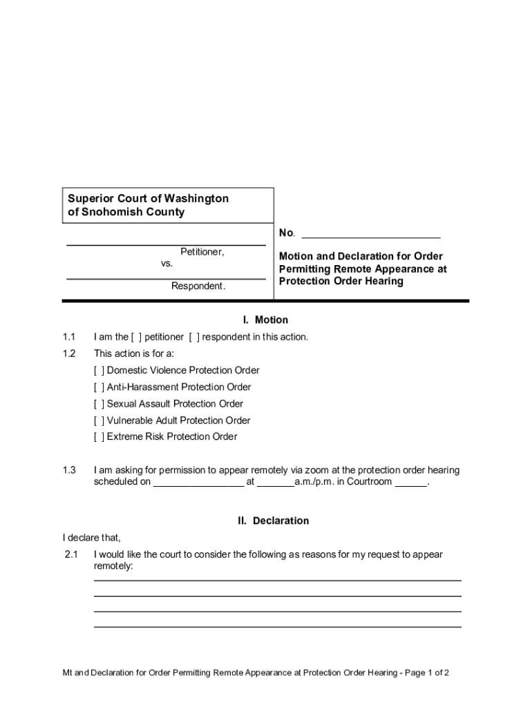 Fillable Online Superior Court of Washington of Snohomish County Fax Email Print - pdfFiller