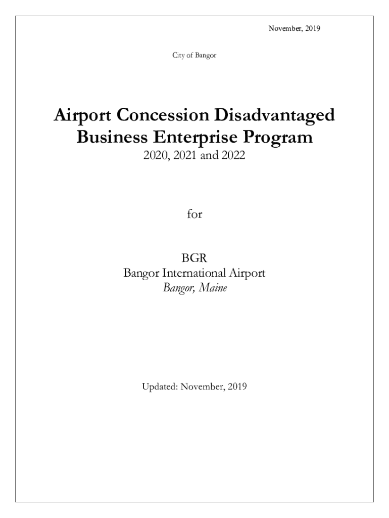 Fillable Online Disadvantaged Business Enterprise Program and Airport ...