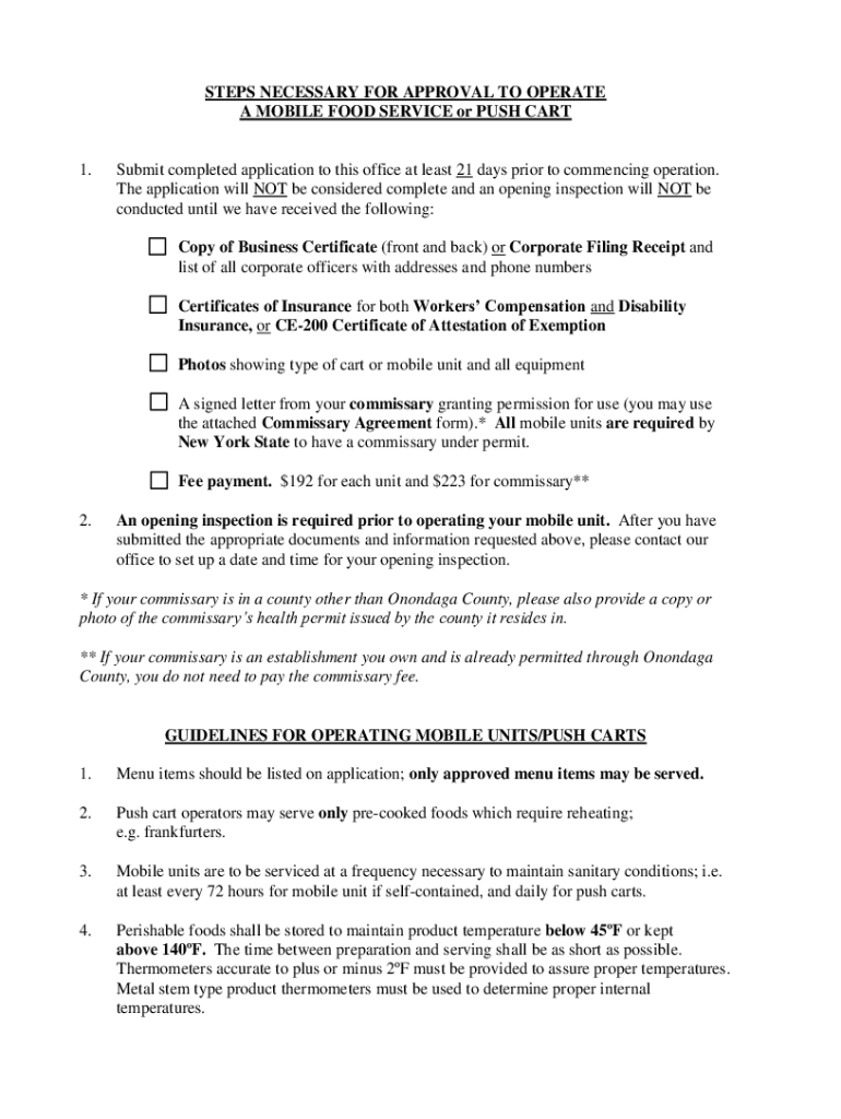 Fillable Online PERMIT APPLICATION FOR MOBILE FOOD TRUCK, TRAILER ORHow ...