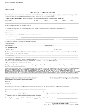 Fillable Online Notice of Commencement Fillable - Clerk Fax Email Print - pdfFiller