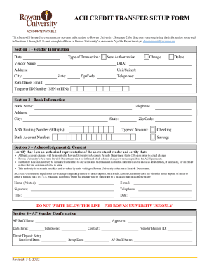 Fillable Online ACH Credit Transfer Setup Form Fax Email Print - pdfFiller