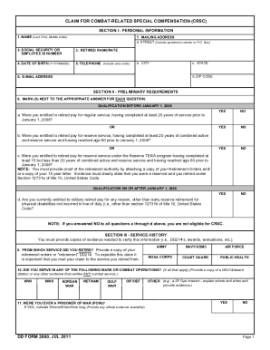 Fillable Online formspal.compdf-formsotherCLAIM FOR COMBAT-RELATED ...