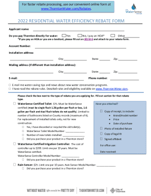 Fillable Online Fillable Online Residential Water Efficiency Rebate ...