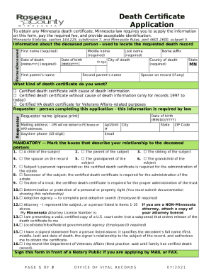 cms1files.revize.com roseaucounty governmentBirth Certificate Application Doc Template | pdfFiller