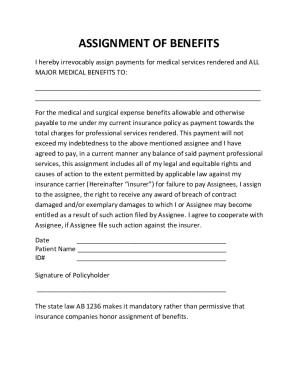 Fillable Online Assignment of Benefits Sheet.docx - Google Docs Fax ...
