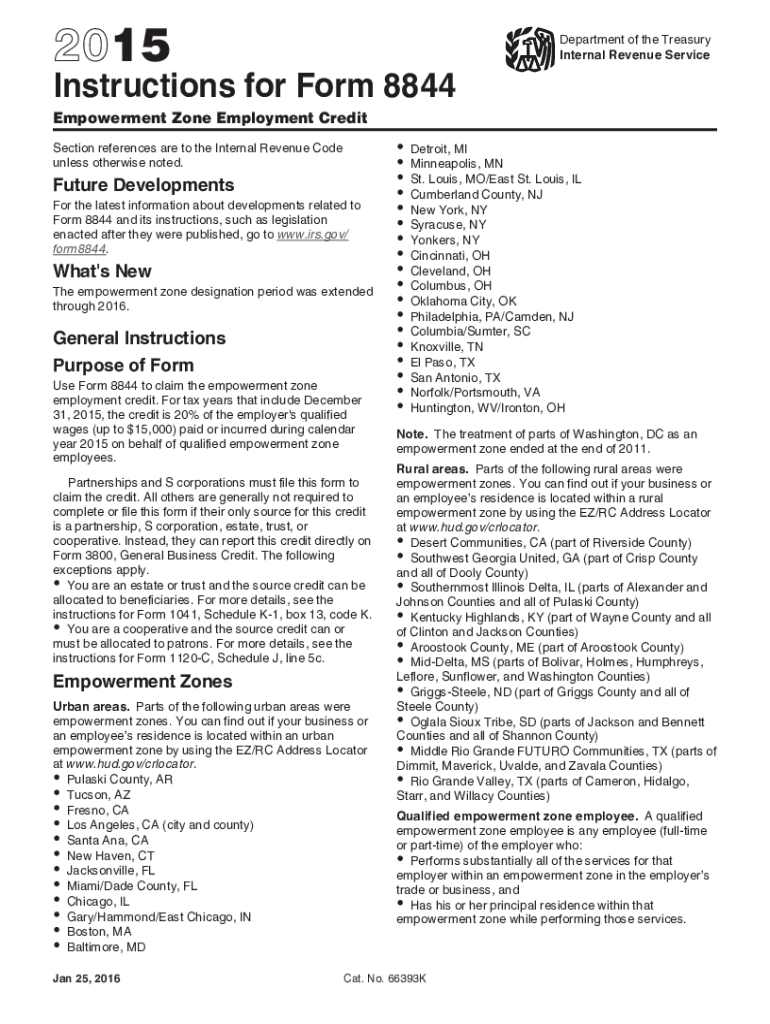Fillable Online Fillable Online Form 8844 and its instructions, such as ...