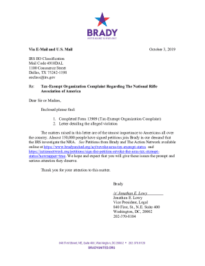 Fillable Online www.irs.govpubirs-pdfForm 13909 Tax-Exempt Organization ...