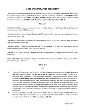 Fillable Online Lease and Operating Agreement Sample ContractsLaw ...