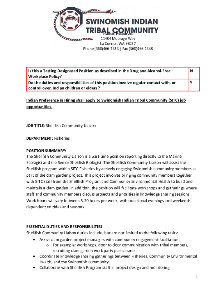 Fillable Online Indian Preference in Hiring shall apply to Swinomish ...