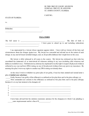 Fillable Online Plea form Fax Email Print - pdfFiller